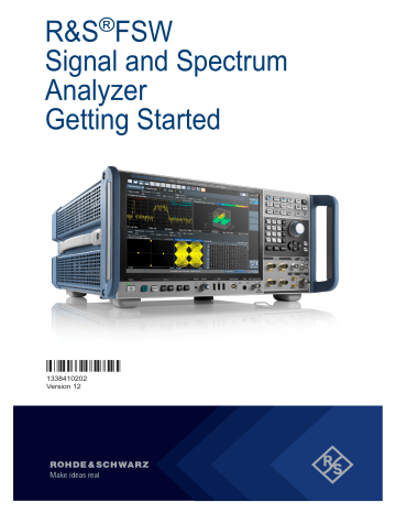 Rohde&Schwarz FSW Getting Started | Manualzz