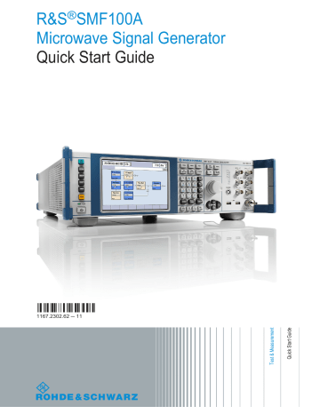 Rohde&Schwarz SMF100A Quick Start Guide | Manualzz