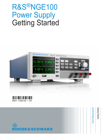 Rohde&Schwarz NGE100 Getting Started | Manualzz