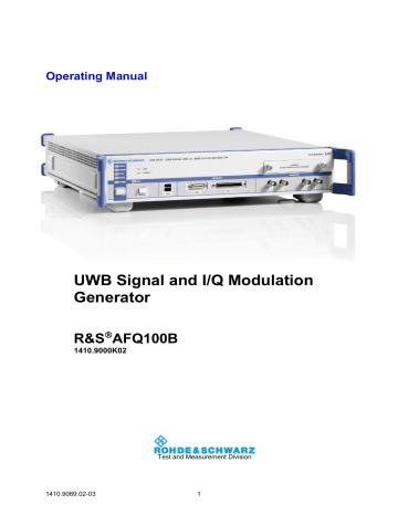 Rohde&Schwarz AFQ100B Operating Manual | Manualzz
