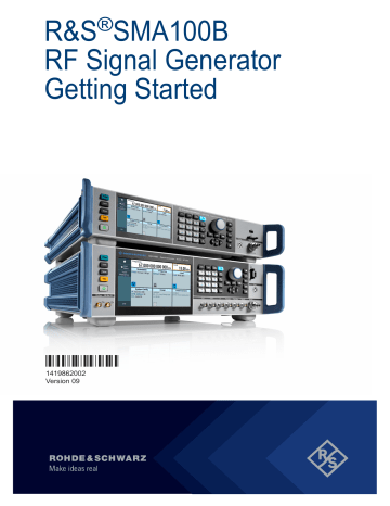 Rohde&Schwarz SMA100B Getting Started | Manualzz