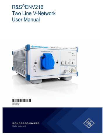 Rohde&Schwarz ENV216 User Manual | Manualzz