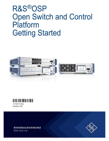 Rohde&Schwarz OSP Getting Started | Manualzz