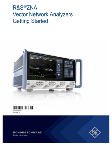 Rohde&Schwarz ZNA Getting Started | Manualzz