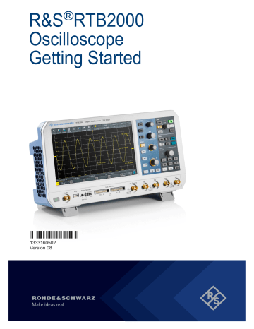 Rohde&Schwarz RTB2000 Getting Started | Manualzz