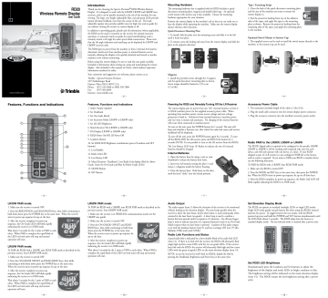 Spectra Precision RD20 Wireless Remote Display User Guide | Manualzz