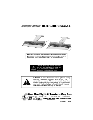 Star Headlight & Lantern Co. DLX3-HK3 Versa Star Manual | Manualzz