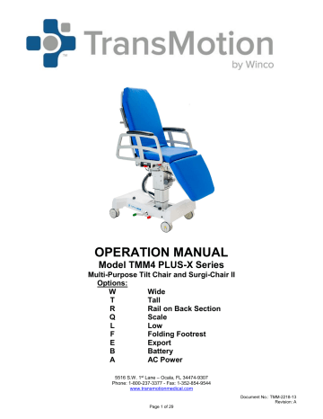 TransMotion TMM4 PLUS Multi-Purpose Stretcher-Chair Manual | Manualzz