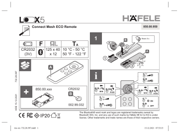 Hafele 850.00.950 Remote control Installation Instructions | Manualzz