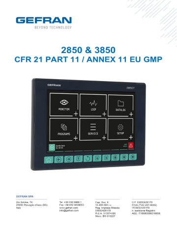 Gefran 2850T Up to 8 PID loops Controller Programmer and Recorder, 3.5” graphic touch interface ...