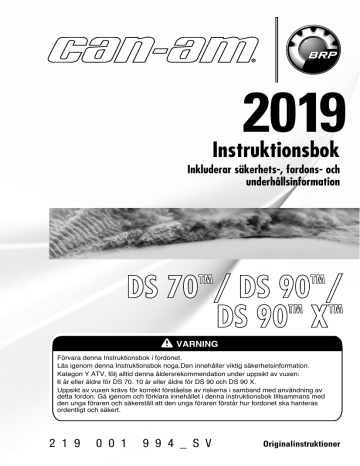 Can-Am Mini DS Series 2019 Bruksanvisning | Manualzz