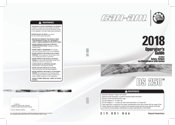 Can-Am DS 250 2018 Operator Guide | Manualzz