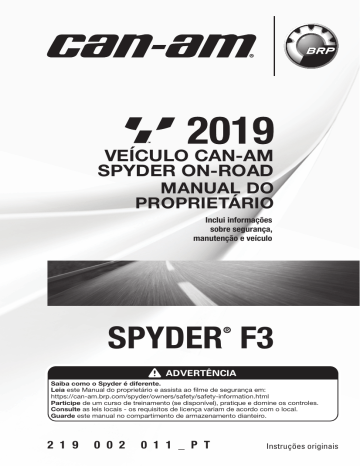 Can-Am Spyder F3 Series 2019 Manual do proprietário | Manualzz