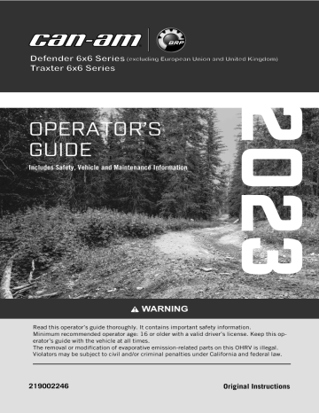 Can-Am Defender and Traxter 6x6 2023 Operator's Guide | Manualzz