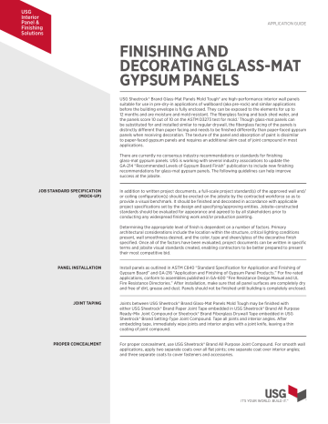 USG Finishing and Decorating Glass-Mat Gypsum Panels Application ...