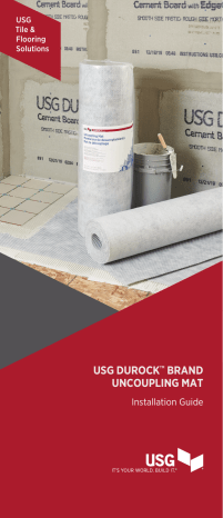 USG Durock™ Uncoupling Mat Installation Guide | Manualzz