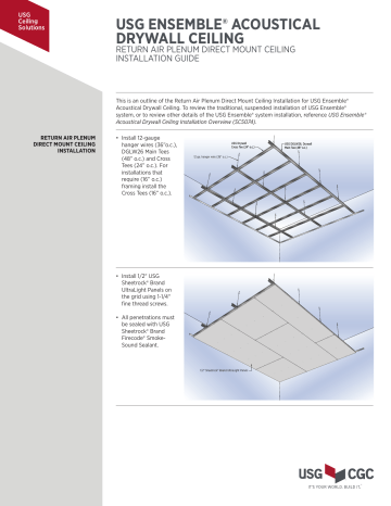USG Ensemble™ Acoustical Drywall Return Air Plenum Direct Mount Ceiling ...
