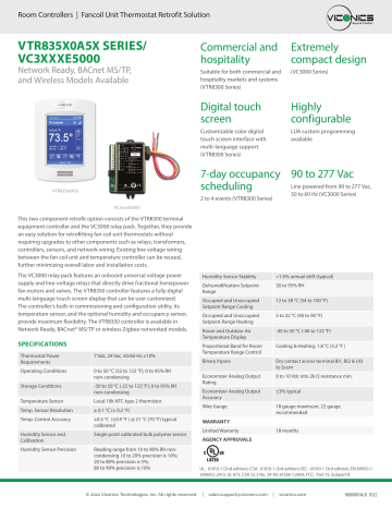 Viconics VT8350 Datasheet | Manualzz