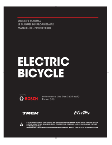 Bosch eBike Performance Line Gen 2 20 mph Owner's Manual | Manualzz