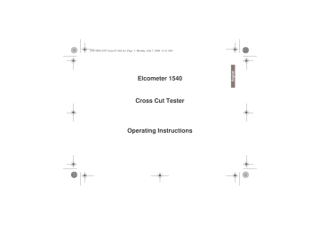 Elcometer 1540 Cross Cut Adhesion Tester Instruction manual | Manualzz