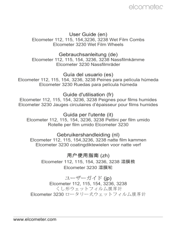 Elcometer 3230 Coil Coating Wet Film Wheels User guide | Manualzz