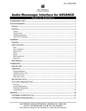 GAI-Tronics 10959-209 User Guide | Manualzz