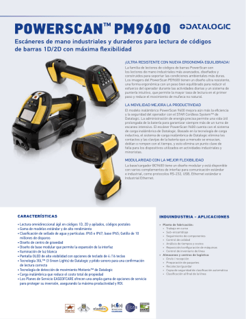 Datalogic PowerScan 9600 Series Ficha de datos | Manualzz