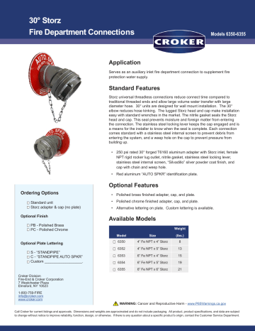 Fire-End & Croker 6352 Model 6352 4 x 5 in. FNPT x Storz Aluminum Inlet ...