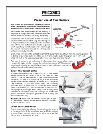 RIDGID 32830 3 in. Heavy Duty Pipe Cutter User guide | Manualzz