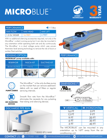Blue Diamond Pumps X87-721 MaxiBlue® Mini-Split Condensate Pump Kit ...