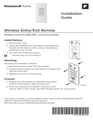 Honeywell Home REM1000R1003 RedLink® Redlink Enabled Wireless Entry ...