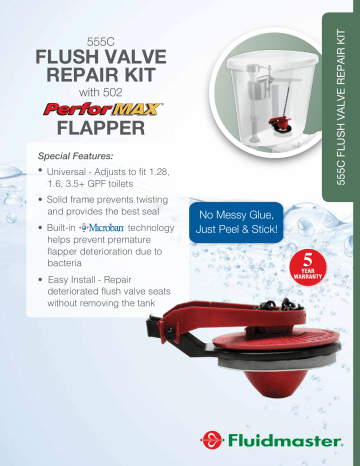 Fluidmaster 555CRP8 2 in. Plastic Flapper Specification | Manualzz
