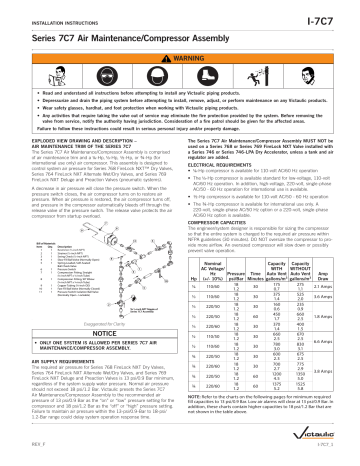 Victaulic S0007C7800 FireLock™ Series 7C7 1/2 hp Air Compressor ...