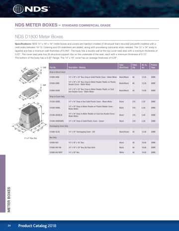 NDS D1200-DISB 12 in. Standard Meter Box Specification | Manualzz