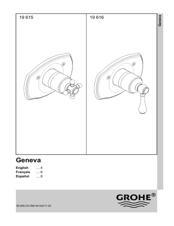 GROHE 19616EN0 Geneva™ Thermostatic Trim Specification | Manualzz