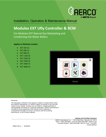 AERCO Modulex EXT Condensing Maintenance Manual | Manualzz