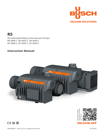 Busch R5 RA 0400–0630 C Vacuum pump Instruction Manual | Manualzz