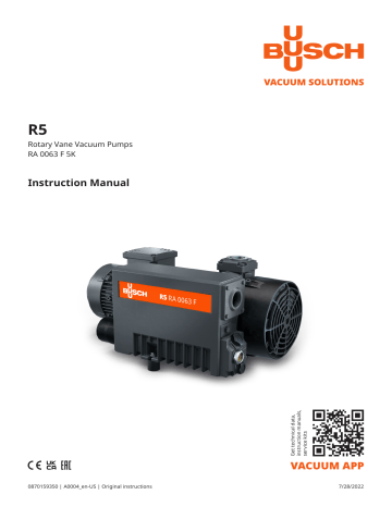 Busch R5 RA 0063/0100 F Vacuum pump Instruction Manual | Manualzz