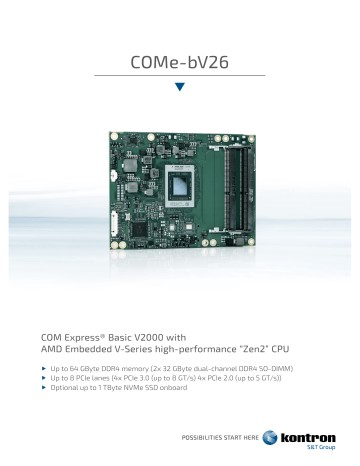 Kontron COMe-bV26 COM Express® Basic V2000 Datasheet | Manualzz