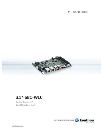 Kontron 3.5"-SBC-WLU 3.5" Single Board Computer User Guide | Manualzz