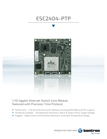 Kontron ESC2404-PTP Module Fully managed Layer 2/3 Ethernet Switching ...