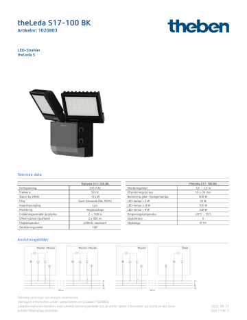 THEBEN theLeda S17-100 BK Datablad | Manualzz