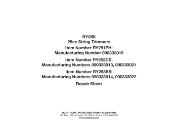 RYOBI RY253SS 2 Cycle Full Crank Attachment Capable Straight Shaft ...