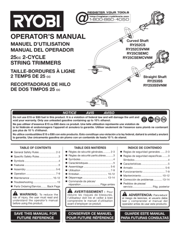 RYOBI RY253SS 2 Cycle Full Crank Attachment Capable Straight Shaft ...