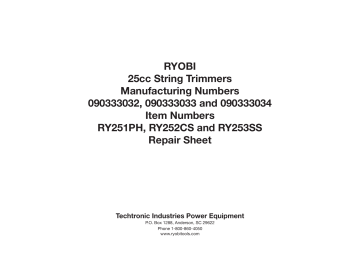 RYOBI RY253SS 2 Cycle Full Crank Attachment Capable Straight Shaft ...