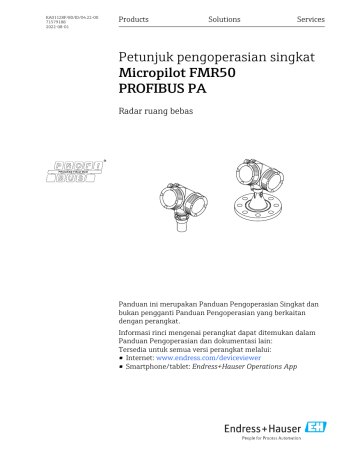 Endres+Hauser Micropilot FMR50 PROFIBUS PA Panduan pengguna | Manualzz