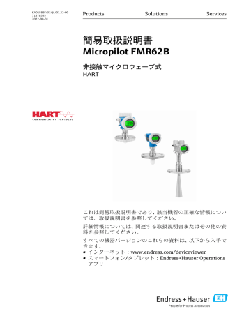 Endres+Hauser Micropilot FMR62B ユーザーマニュアル | Manualzz