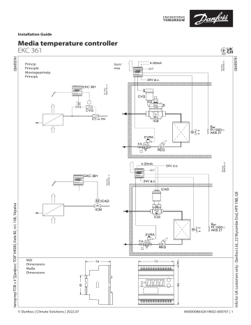 Danfoss EKC 361 Installation Guide | Manualzz