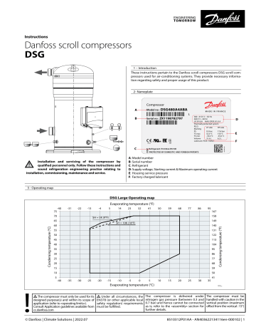 Danfoss DSG380 scroll compressors DSG Installation Guide | Manualzz
