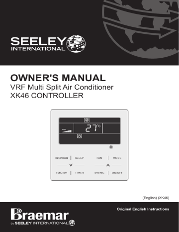 Braemar Reverse Cycle XK46 Controller Owner's Manual | Manualzz